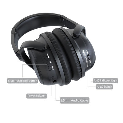 shenzhen headphones over ear active noise cancelling earphone bluetooth wireless headphone