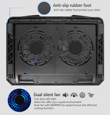 Certificate CE RoHS notebook air cooling portable black pads cooler stand
