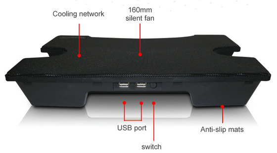 Gaming Laptop Cooling Pad with 200mm red LED Fan