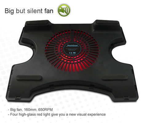Gaming Laptop Cooling Pad with 200mm red LED Fan