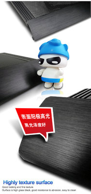 Aluminum Base with wire drawing laptop stand single cooling fan laptop cooler