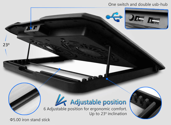Techcool large fan 17 inch laptop cooling pad cooler pad for laptop
