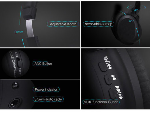 SORNBEO ANC BH519plus Wireless Bluetooth headset headphones earphone with Active Noise Cancelling