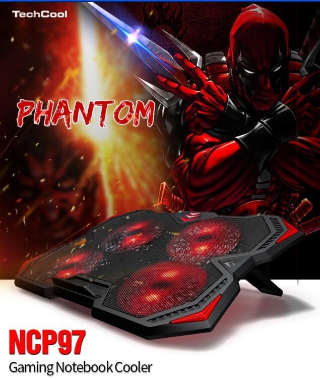 Low Price laptop cooling pad portable laptop cooler pad usb fan with red LED light