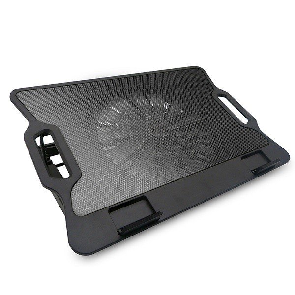 15" Laptop Cooling Pad with Movable Fan, USB 2.0 dual ports Hub and 6 Ergonomic Height Setting