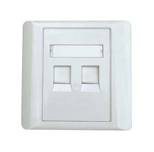 RJ45 Ethernet Network Face Plate dual port surface mount box with shutter