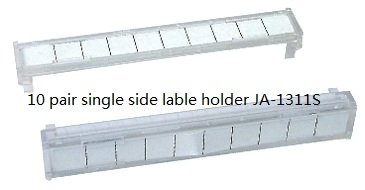 Plastic hinged label holder for krone type LSA module 10 pairs
