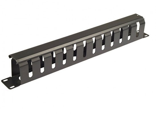 19" Metal Cable Management Rail 12 Slot,Single-Sided,1U&2U with cover