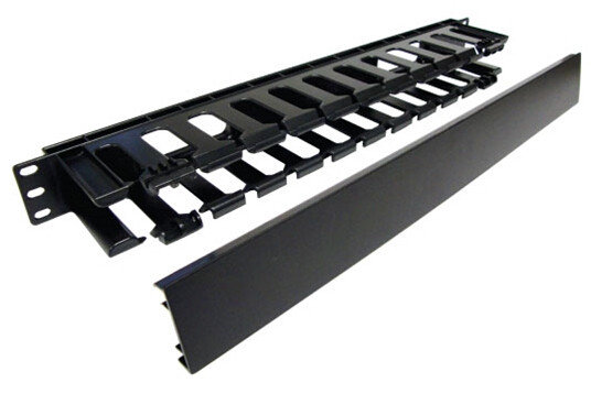 19" Metal Cable Management Rail 12 Slot,Single-Sided,1U&2U with cover