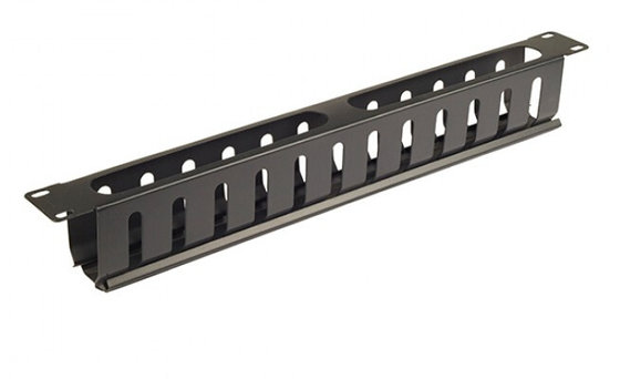 19" Metal Cable Management Rail 12 Slot,Single-Sided,1U&2U with cover
