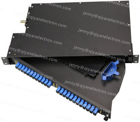 1U 2U Rotatable Rack Mount Patch Panel Max 96 Cores Metal material