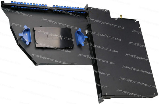 1U 2U Rotatable Rack Mount Patch Panel Max 96 Cores Metal material