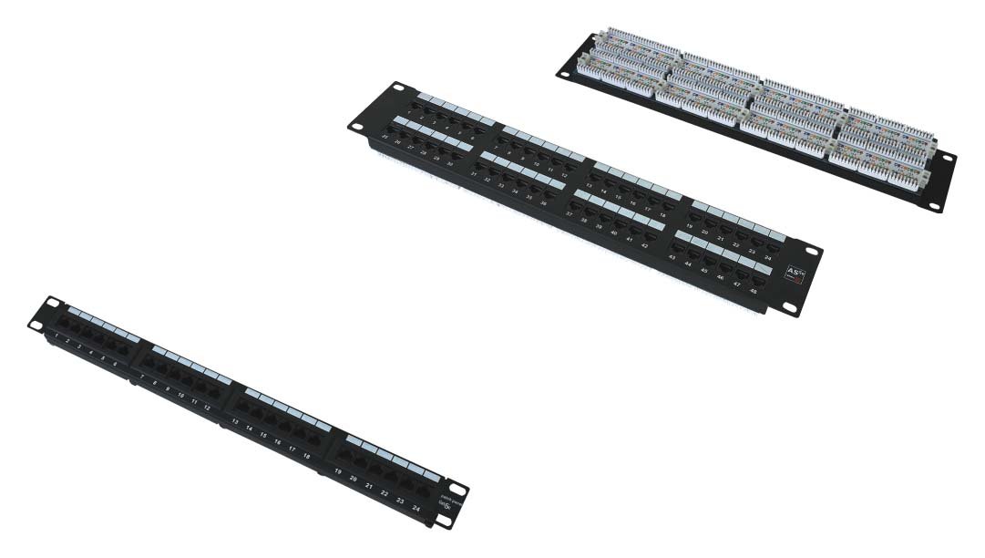 24 ports 19'' Category 5e network telephone UTP Patch Panel Suitable for Gigabit Ethernet applications