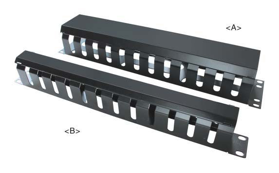 19" Metal Cable Management Rail 12 Slot,Single-Sided,1U&2U with cover