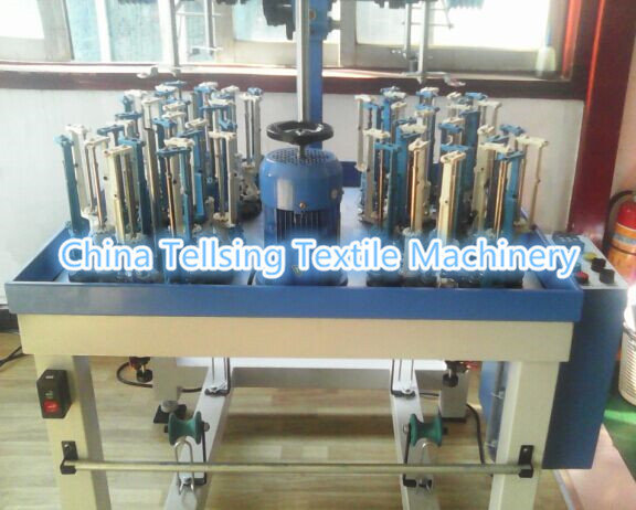 tellsing 2 heads 24 spindle elastic braiding rope machine for cowboy,shoe,leather,garments