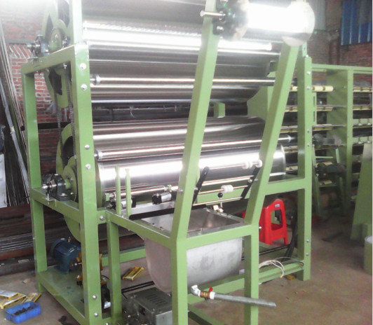 dual-cylinder ironing machine for pressing and setting elastic webbing,belt,tape etc.