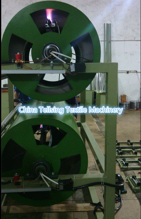 dual-cylinder ironing machine for pressing and setting elastic webbing,belt,tape etc.