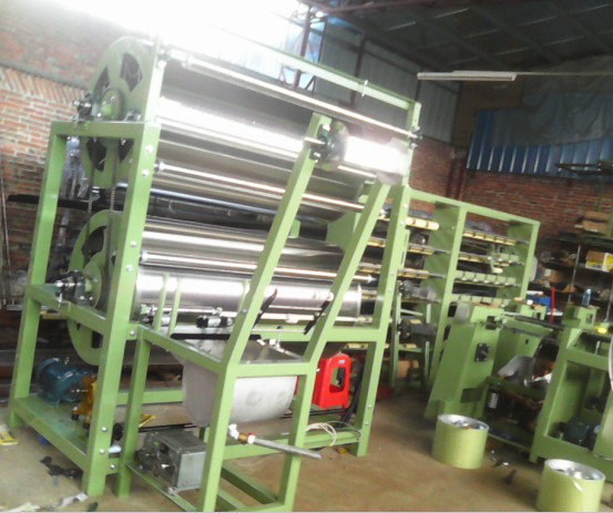 top quality 2 cylinders finishing and starching machine electric heating  for zipper tape, ribbon lace,webbing sling