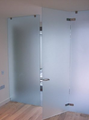 Customized Frosted Tempered Glass Door For Meeting Room High Strength supplier