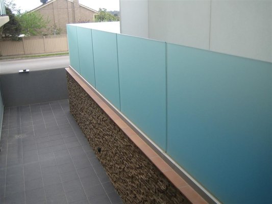 Acid Etched Tempered Glass Fence , Tempered Glass Railings For Decks supplier