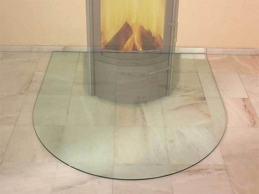 Heat Resistance Glass Hearth Plate Edge Grinding For Fireplaces supplier