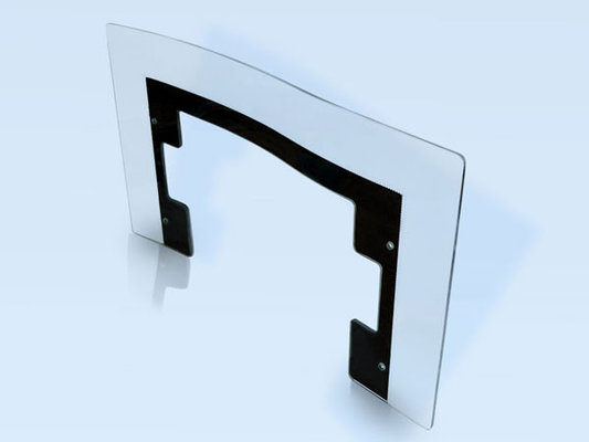 Transparent Glass Oven Hood , Range Hood Glass with Two Radian supplier