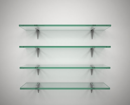Supermarket Clear Tempered Glass Shelves Impact Resistance supplier