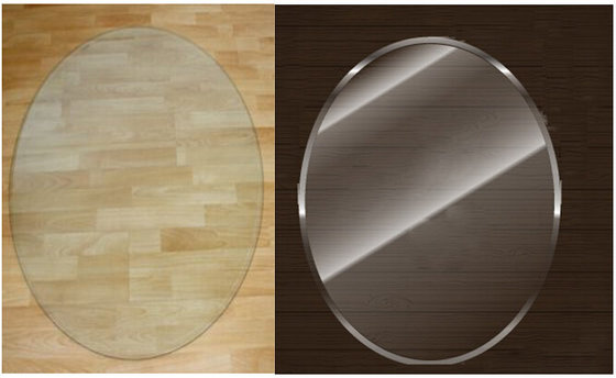 Fireplaces Oval Glass Hearth Plate Custom Sizes With 18mm Bevel Edges supplier