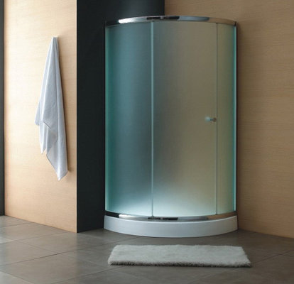 Satin Etched Frosted Curved Tempered Glass Panel 8mm For Shower Room supplier