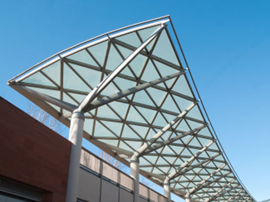 Canopy Frosted Glass Balcony Panels , Coloured Toughened Glass supplier
