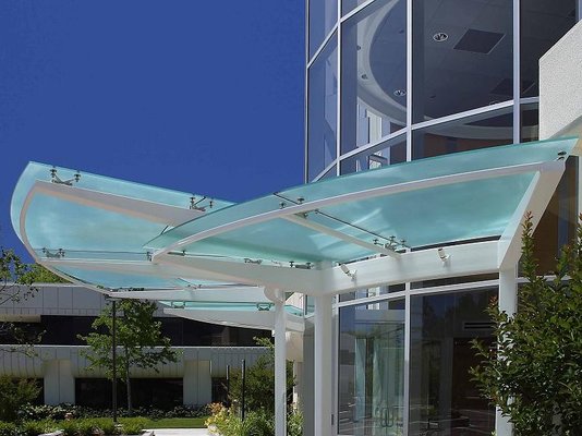 Canopy Frosted Glass Balcony Panels , Coloured Toughened Glass supplier