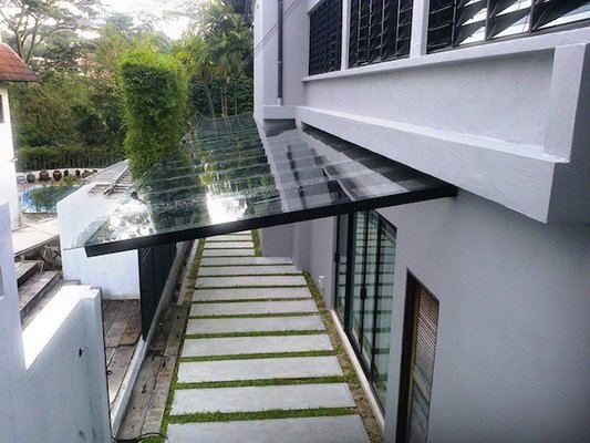 Outdoor Residential Canopy Laminated Security Glass Single Glass Thick 6 MM supplier