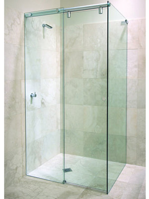 Custom Size Shower Door Glass 3/8" Nano Coated High Polished Edges supplier