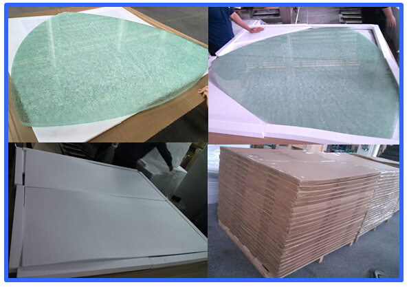 Office Furniture Cracked Ice Table Top Glass Laminated Transparent
