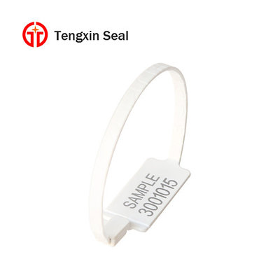 TX-PS602 Hot sales tamper proof pull tight lock plastic seal with logo mark in lable