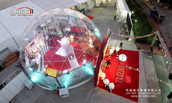 3-60M diameter geodesic dome tent, High quality PVC geodesic dome tent, Clear large Glamping hotel geodesic dome tent supplier