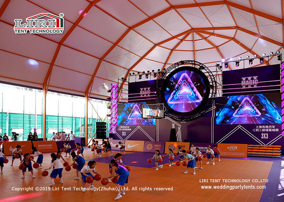 Customized Clear Span with 3-60M large PVC tent for sports court, large aluminum and PVC tent hall for stadium supplier