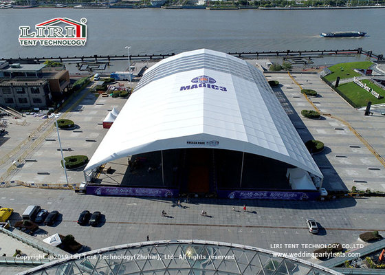 High quality cheap price large clear span polygon aluminum and PVC tent, polygon frame structure sport tent supplier