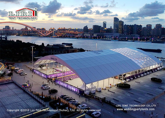 High quality cheap price large clear span polygon aluminum and PVC tent, polygon frame structure sport tent supplier