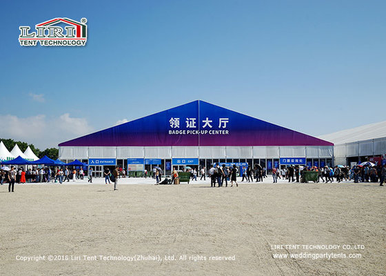 Aluminum frame expo event tent, big clear span aluminum and PVC tent for exhibition, Large clear span tent hall supplier