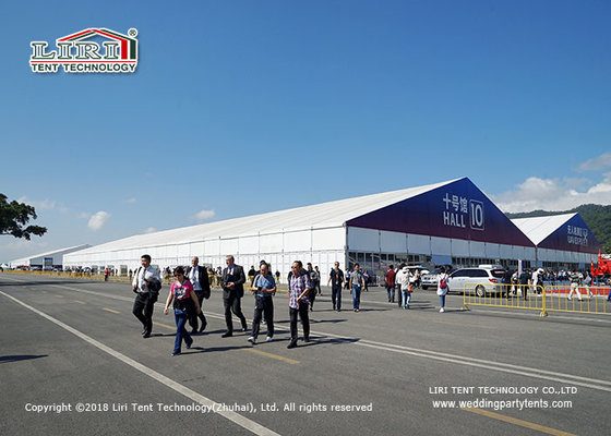 Big clear span aluminum and PVC tent for exhibition, Aluminum and PVC large clear span frame exhibition event tent supplier