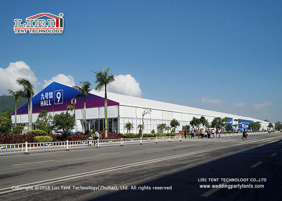 Big clear span aluminum and PVC tent for exhibition, Aluminum and PVC large clear span frame exhibition event tent supplier
