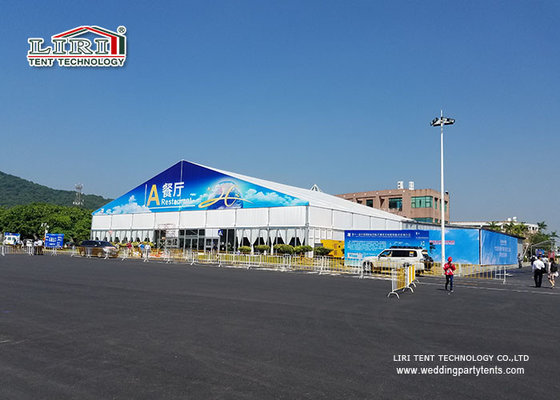 Big clear span aluminum and PVC tent for exhibition, Aluminum and PVC large clear span frame exhibition event tent supplier