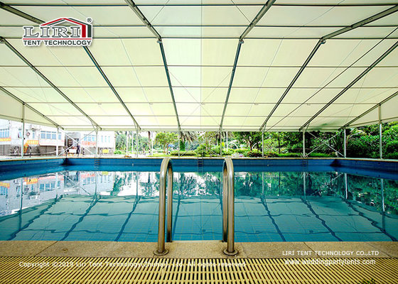 Aluminum and PVC tent for Sports Court, structure tent for swimming pool, swimming pool shade tent from LIRI TENT supplier