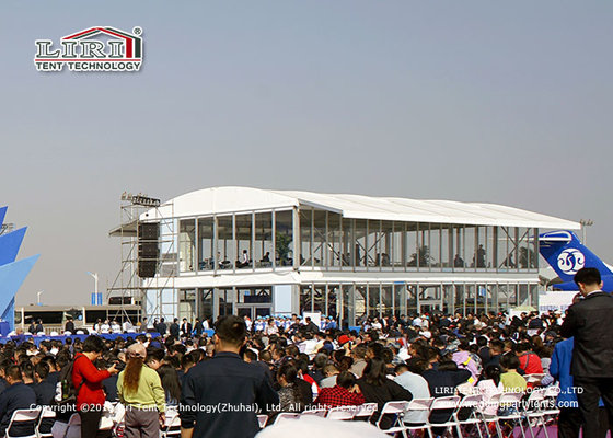 Luxury double decker tent exhibition reception tent, Professional Manufacturer Cheap aluminum and PVC Double Decker Tent supplier