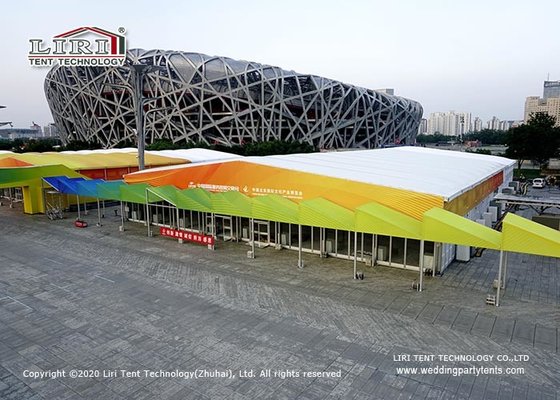 High quality temporary large exhibition event marquee tent, large clear span 3-80 meters width aluminum frame tent supplier