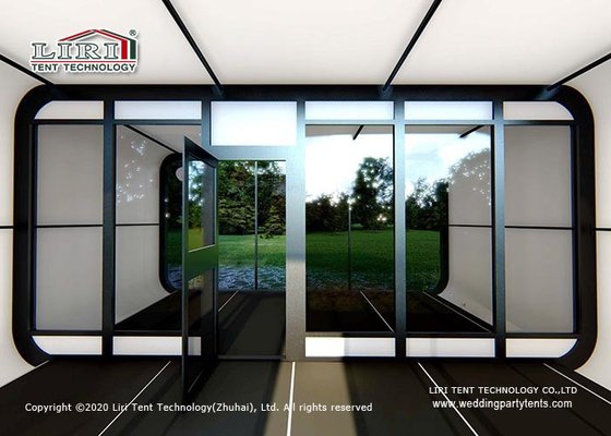 8M Customized Modular Glamping House Multi Room Canopy Tent Black and White supplier