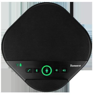 Black Tenveo Bluetooth Conference Call Speaker For Softphone And Mobile Phone