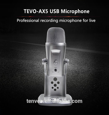 AX5 Wired USB Bluetooth Video Conference Microphone Silver Grey CE / FCC Certificated