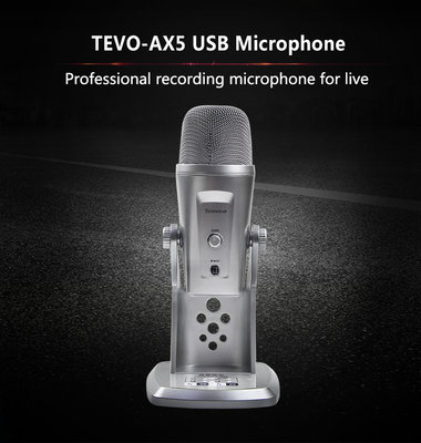 USB2.0 Plug And Play Live Streaming Microphones , Bluetooth Condenser Microphone